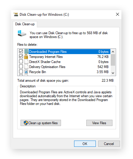 Temp file cleanup store